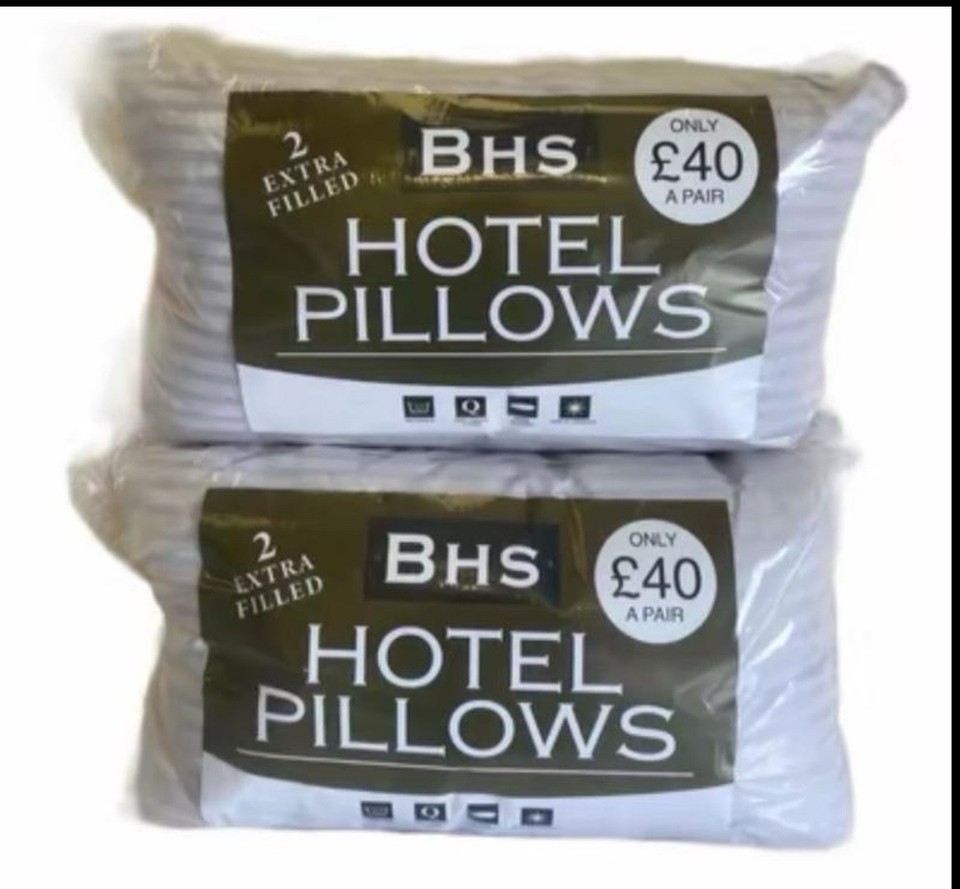 Luxurious BHS HOTEL PILLOWS Pair 2 & 4Pack-Soft White Stripe Pillows ...