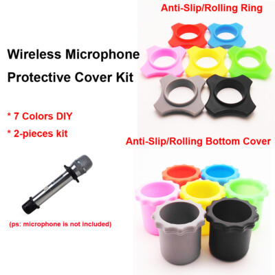 7sets Wireless Microphone Mic Protective Kit Anti-Slip Anti-Rolling ...