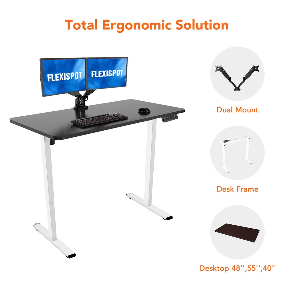 FlexiSpot DIY Adjustable Desk Frame Single Motor Electric Base Standing Desk | eBay