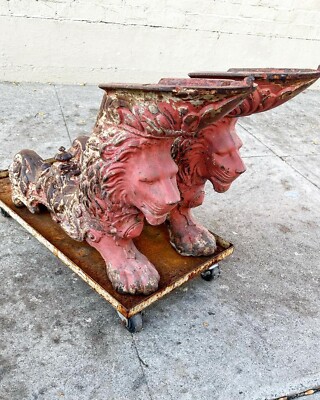 1875 Brunswick Monarch Cast Iron Lion Head Pool Table Legs 2 Legs | eBay