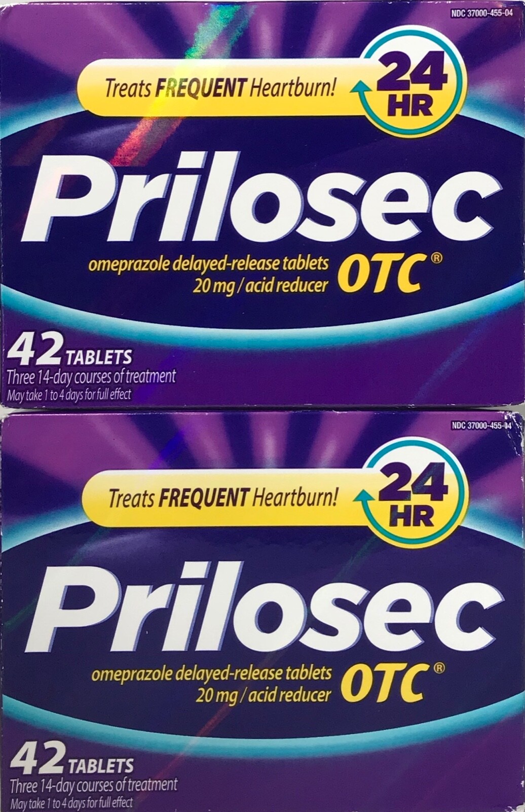 PRILOSEC OTC 2 X 42 (84) OMEPRAZOLE 20mg ACID REDUCER *24 HOUR RELIEF ...
