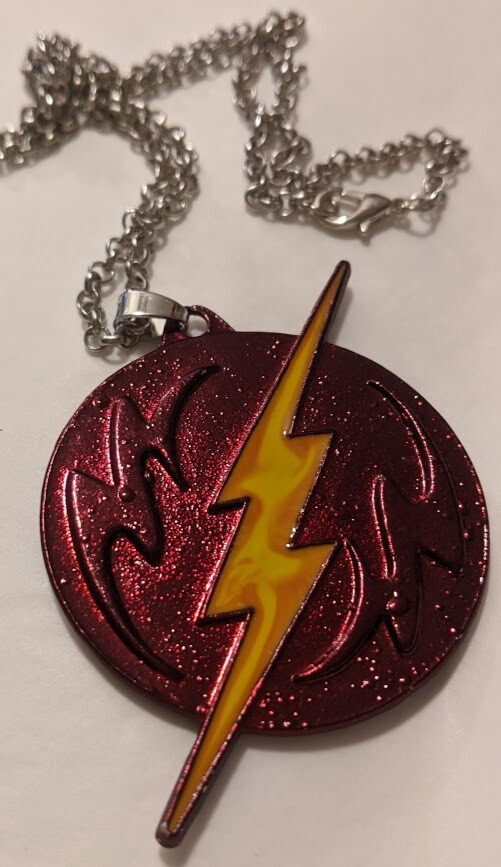 DC Comics The Flash LOGO Dark RED Pendant / NECKLACE on 20" Chain barry ...