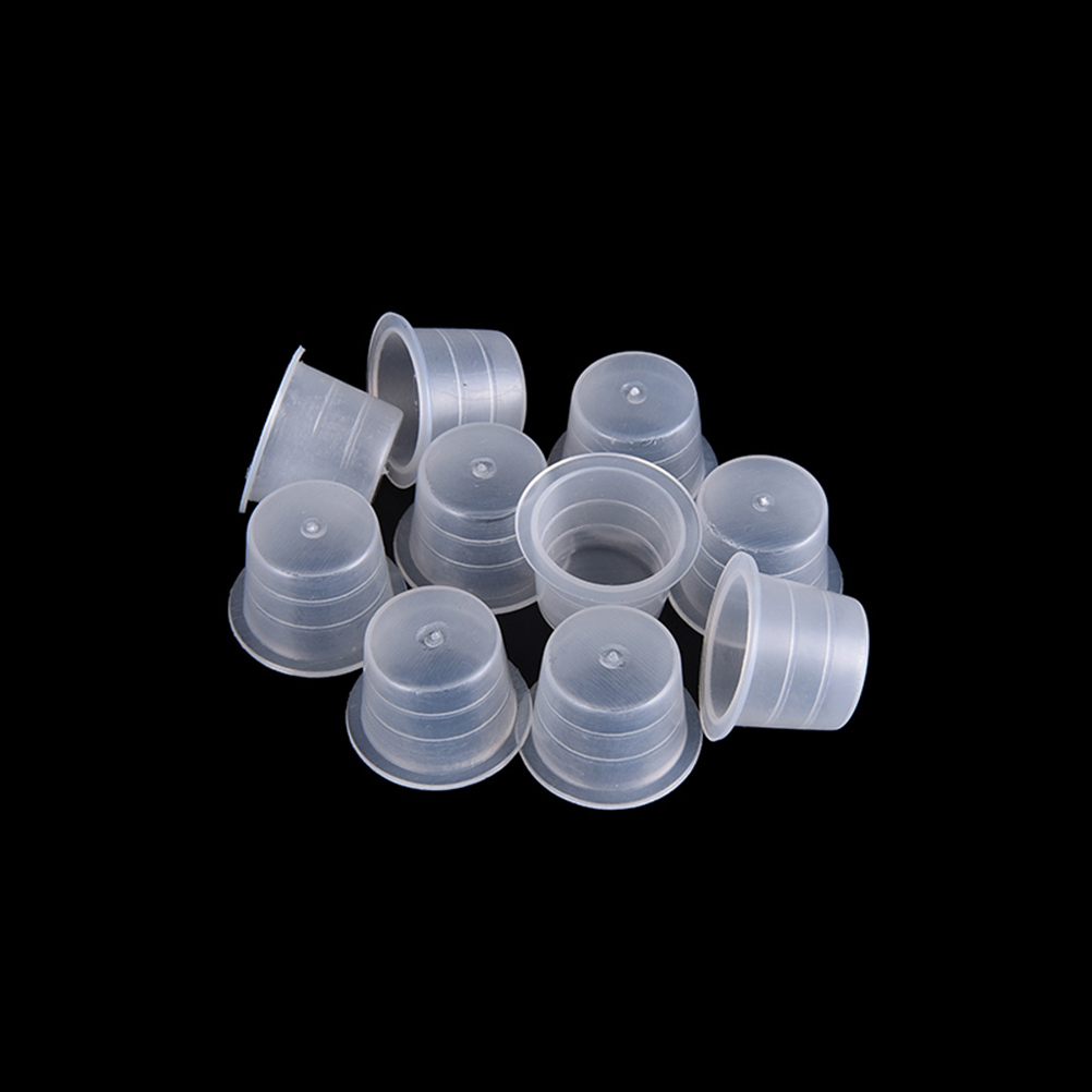 Tattoo Ink Cups Caps Pigment Supplies Plastic Small Medium Large 100Pcs ...