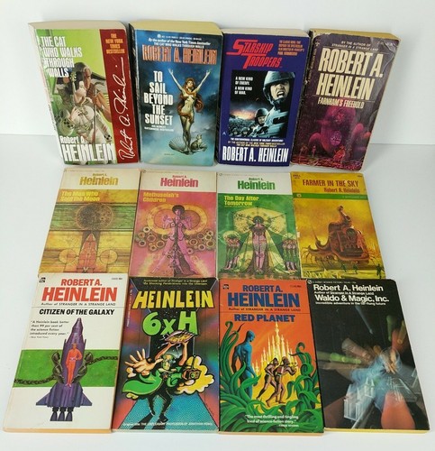 Robert A Heinlein~Vtg Lot 12 Science Fiction PB Bks~Red Planet Waldo ...
