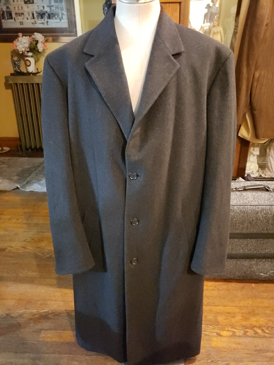 ING. LORO PIANA & C. Storm System Italy Men’s 46 XL Wool Charcoal Gray Over Coat | eBay