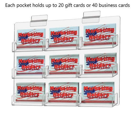 Business Membership Gift Credit Card Holder Display 9 Pocket Slatwall ...