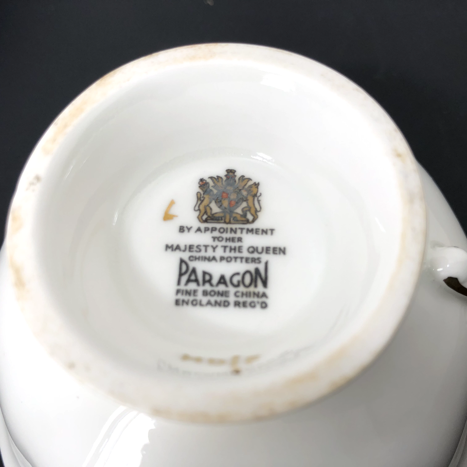 Vtg Paragon bone china tea cup & saucer blue gold Cornflower pattern | eBay