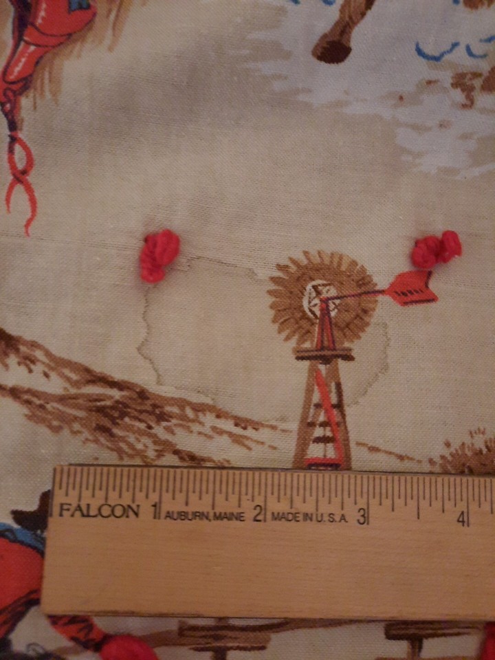 Fabulous 40/50's Era ~ Rodeo Cowboy Western Themed Fabric Tied Quilt ...