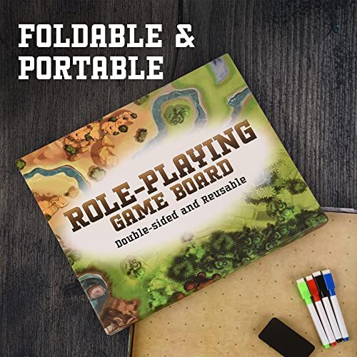 Foldable RPG Battle Grid Game Mat for Easy Transport - Dots & Hex Two ...