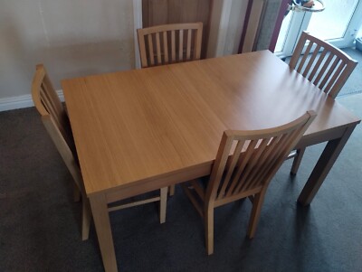IKEA LANEBERG Extendable Table & 4 Chairs - Oak Effect 220x84cm or ...
