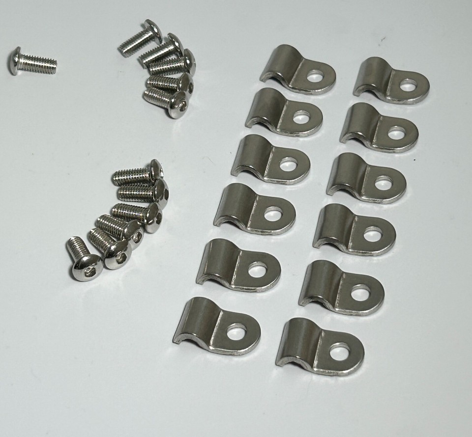 3/16" Stainless Steel Brake Line Clamp set 24pc Street Rod Custom ...