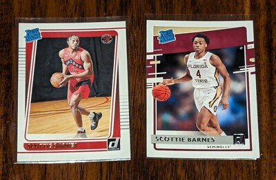Qty. 2 Scottie Barnes DONRUSS Rated Rookie Cards College #32 + NBA #236 ...