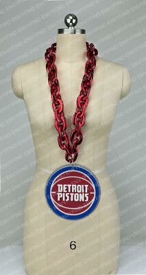 New NBA DETROIT PISTONS Gameday BIG Fan Chain RED Fanchain | eBay