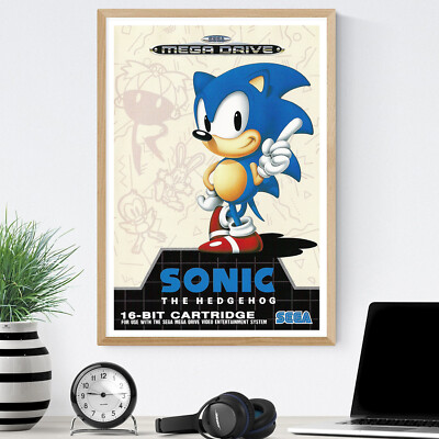 Sonic The Hedgehog Sega Mega Drive Genesis Retro Gaming A4 Poster Wall ...