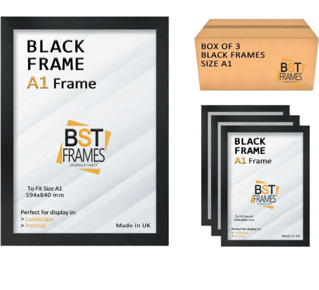 Pack Of 3 Photo Frames A1 A2 A3 A4 A5 A6 Picture Frames New Modern Home ...