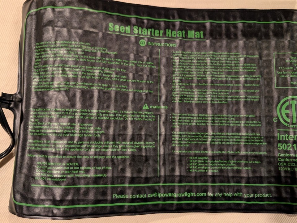 Intertek Waterproof Seedling Heat Mat Seed Starter Pad Germination ...
