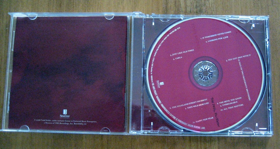 2006 TODD SNIDER HAND THE DEVIL YOU KNOW CD | eBay