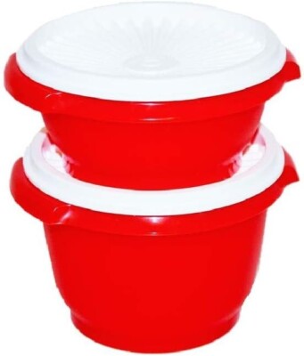 Tupperware Servalier Bowls Set 10 & 20 oz Red & White Instant Accordion ...