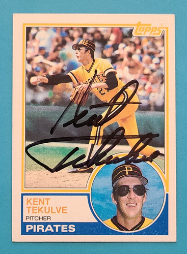 KENT TEKULVE WS Hand Signed 1983 Topps #17 Pittsburgh Pirates Autograph ...