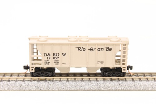 N Scale 2-Bay Covered Hopper Rio Grande D&RGW 12057 MT Trucks | eBay