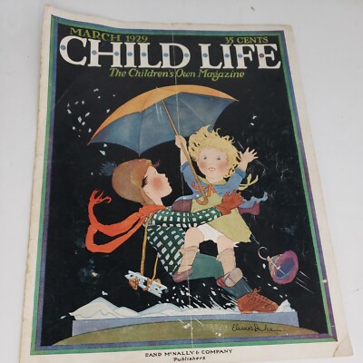 1929 Front Cover Child Life Magazine March By Eleanor Duke 12 x 9" | eBay