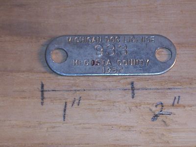 Vintage Dog License Tax Tag Mecosta County Michigan MI 1957 #933 de8 | eBay