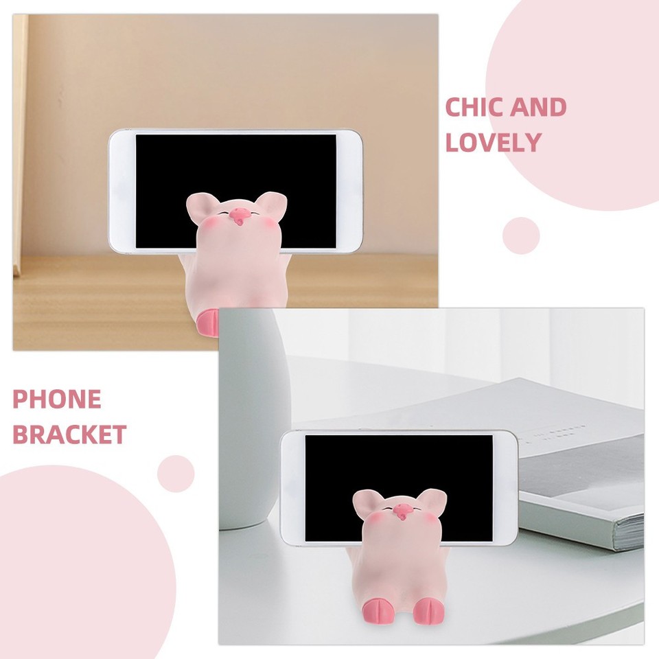 Pig Phone Stand Cute Office Desk Cellphone Holder Cartoon Phone Holder ...