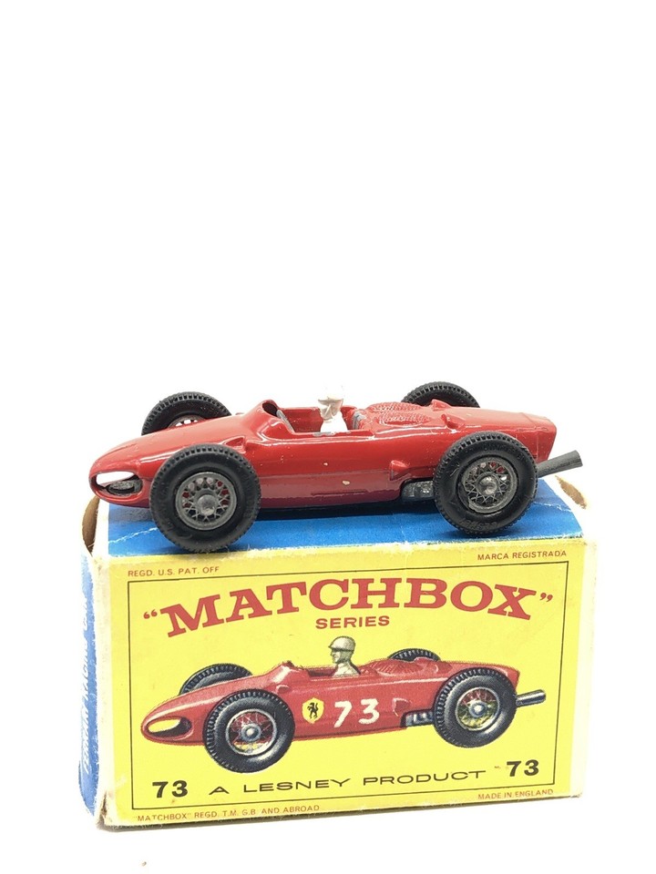 Matchbox 73 Ferrari F1 Racing Car W/ Box - Vintage 1964 Lesney England ...