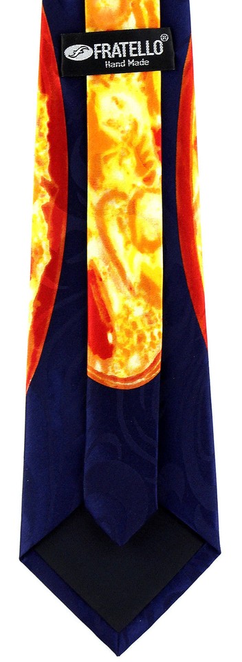 Pizza Pie Men's Necktie Cheese Pepperoni Italian Novelty Food Blue Neck ...