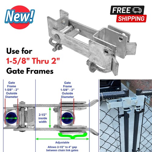 Chain Link Double Gate Latch for 1-5/8" to 2" Gate Frames Farm Driveway ...