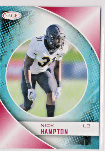 Nick Hampton Appalachian State Line Backer 2023 Sage Card # 54 Mint ...