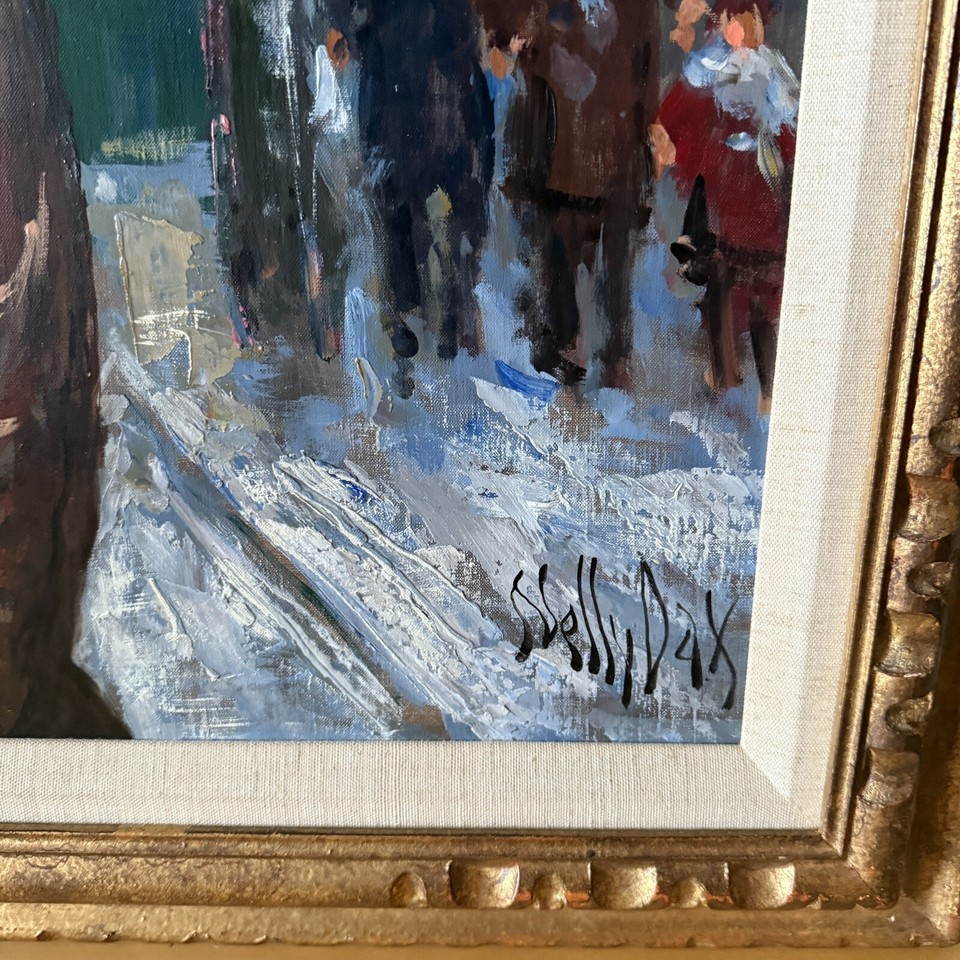 Huge Original Nelly Dax Oil on Canvas Painting Kitsch 1960s MCM Big ...