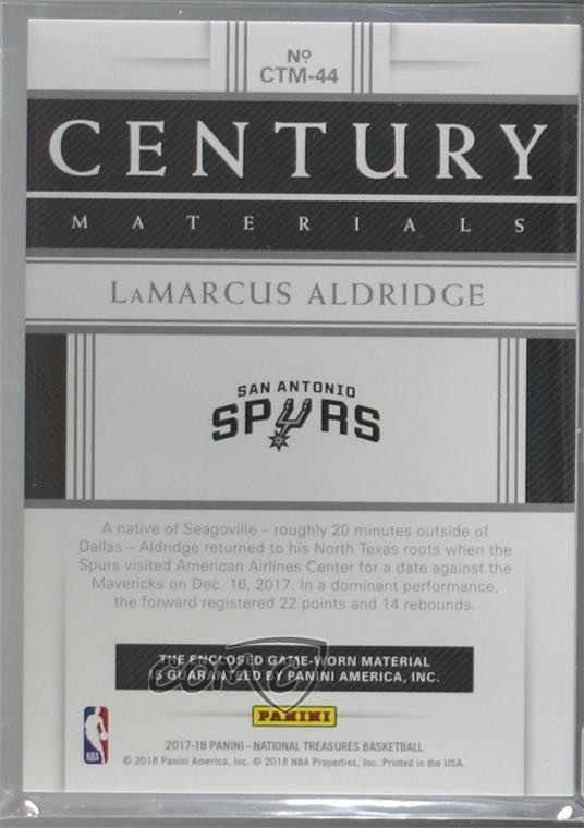 2017 Panini National Treasures Century Materials /99 LaMarcus Aldridge ...