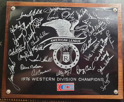 Kansas City KC Royals "Western Division Champions” 1976 Plaque Engraved ...