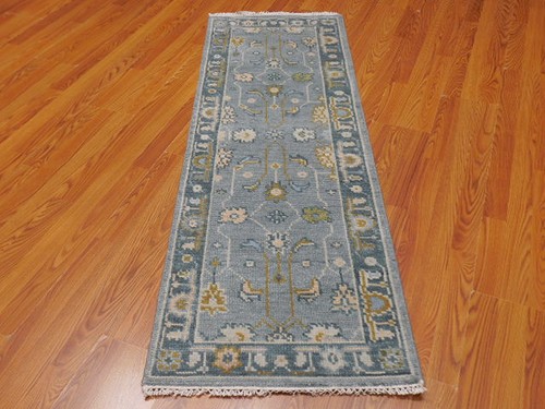 Turkish Oushak Rug, Modern Multicolored Area Rug 2x6.2 Handmade ...
