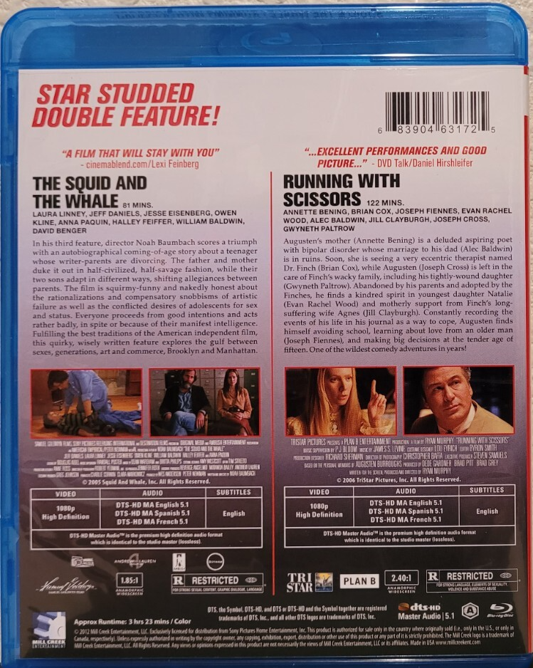 The Squid and the Whale/Running with Scissors (Blu-ray, 2012) Jeff ...