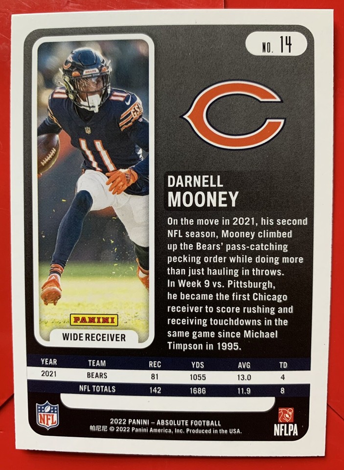 2020-23 Panini Darnell Mooney Lot Of 8 Cards + RC’s Bears/Patriots ...