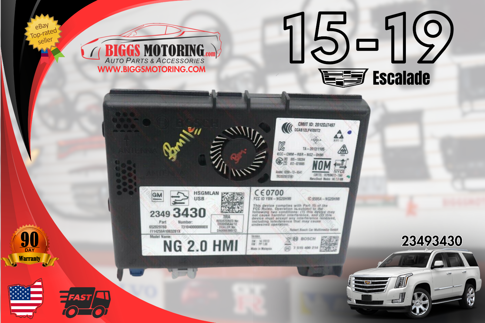 2015-2019 Cadillac Escalade 2.0 HMI Human Machine Interface Module ...