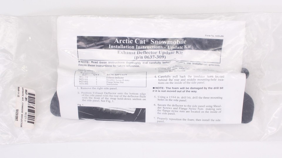 Arctic Cat Exhaust Deflector Update Kit Part Number - 0637-309 | eBay