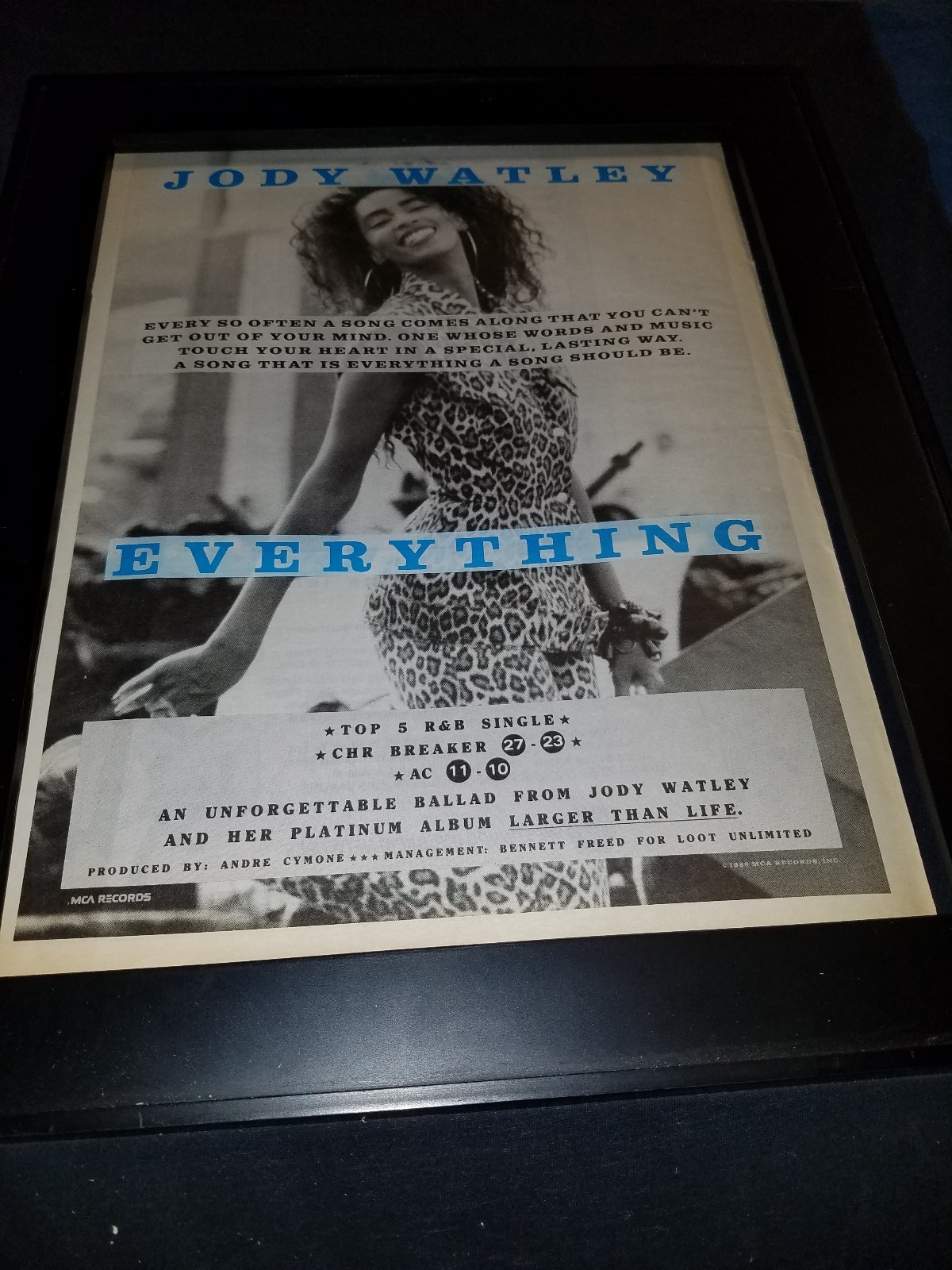 Jody Watley Everything Rare Original Radio Promo Poster Ad Framed! #2 ...
