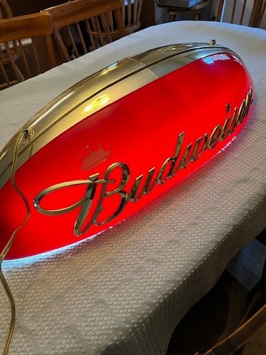 Rare Budweiser Pool Table Light. Maroon when off, Red when on and Gold ...
