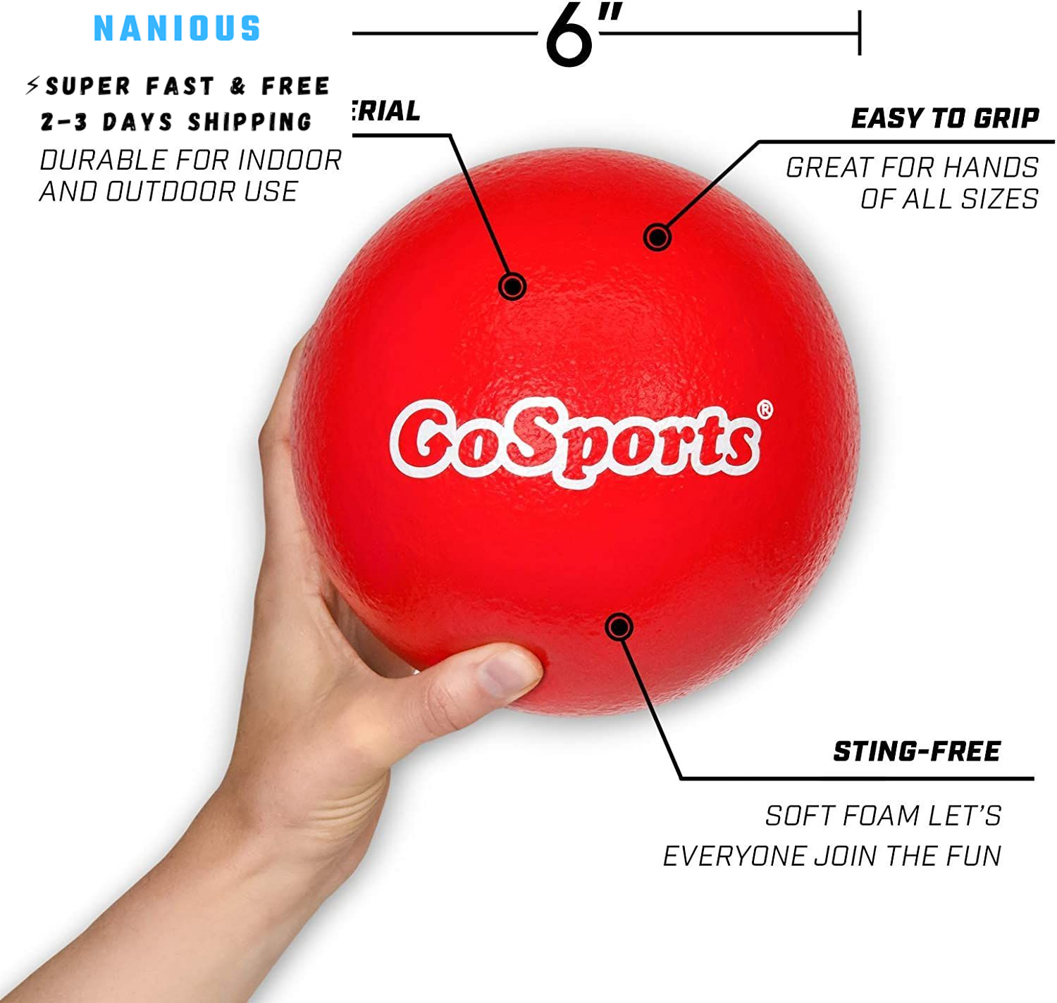 GoSports+6.25%22+Elephant+Skin+Dodgeball+Set+with+Mesh+Carry+Bag+-+Set ...