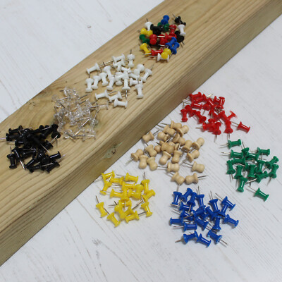 Push Pins 18 Coloured Options & Assorted Art Craft Cork Notice Boards ...