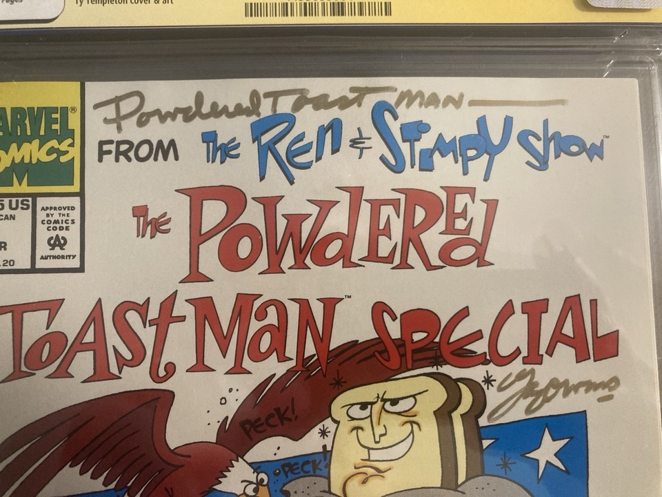 💎CGC 9.8 REN & STIMPY SHOW Special Powdered Toast Man #1 SIGNED BY Gary ...