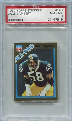 1982 Topps Stickers #143 Jack Lambert PSA 8 - Steelers HOF | eBay
