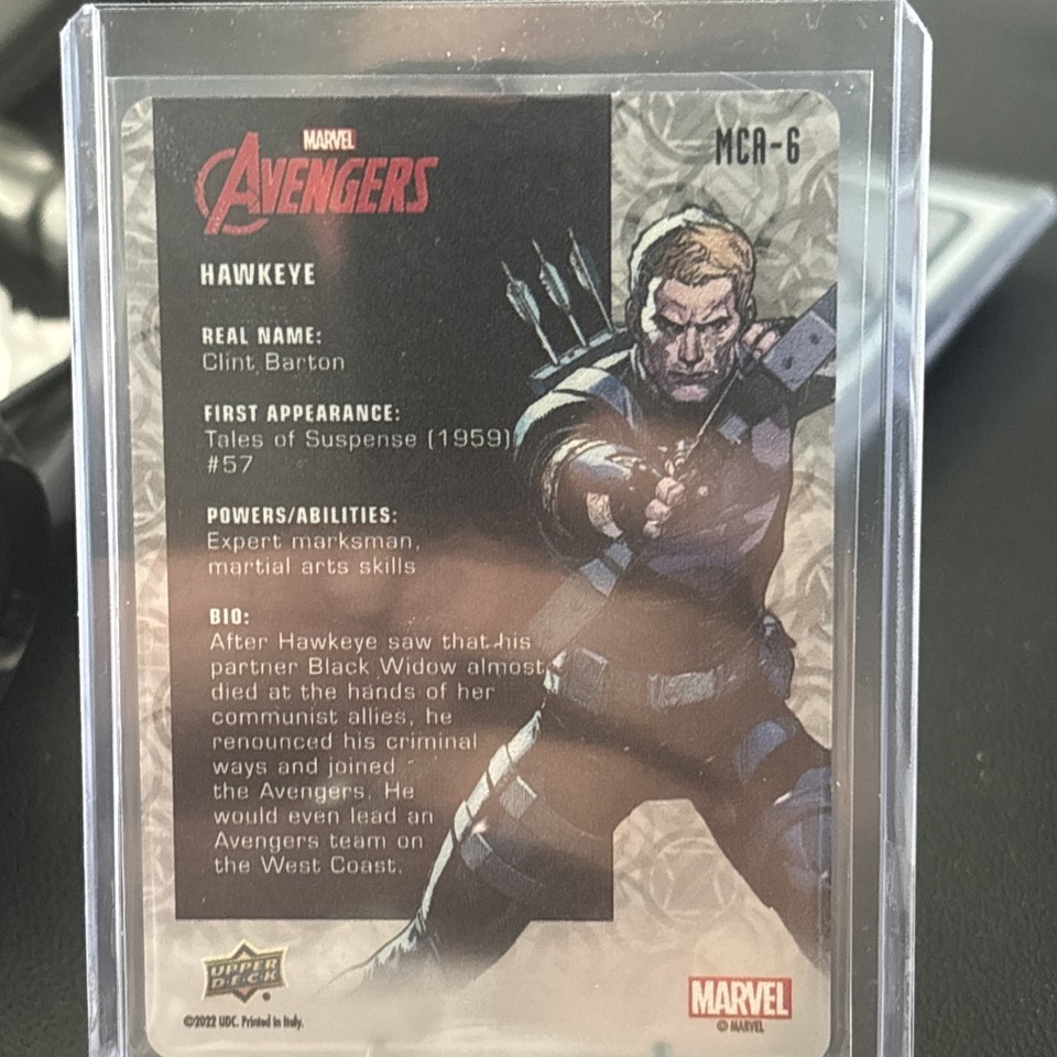 2022 UPPER DECK MARVEL AVENGERS HAWKEYE - METAL CARD SSP 🔥 | eBay