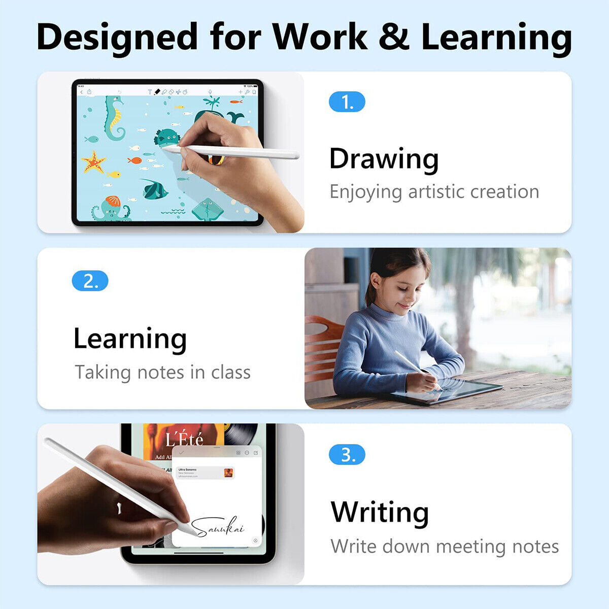 For Apple Pencil 1st 2nd Generation Pen Stylus iPad 6th 7th 8th 9th ...