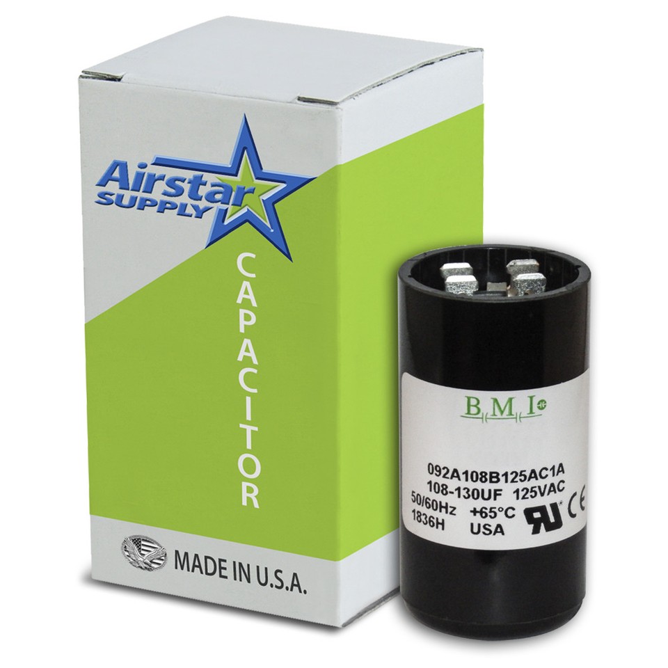 (2) PACK , 108-130 uF x 110/125 VAC BMI Motor Start Capacitor ...