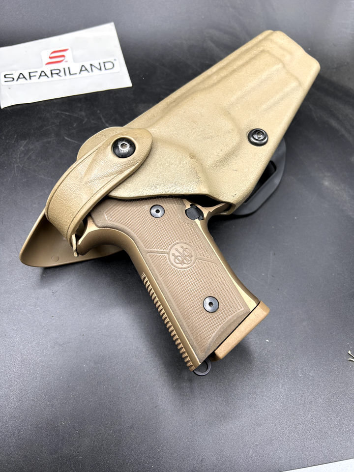 SAFARILAND Beretta 92 96 Belt Holster Tan 6005-73 M9 M9A1 M9A3 RIGHT ...