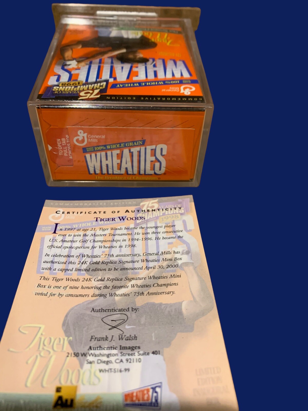 1999 75th Wheaties Collectibles 24K Gold Signature Mini Cereal Box ...